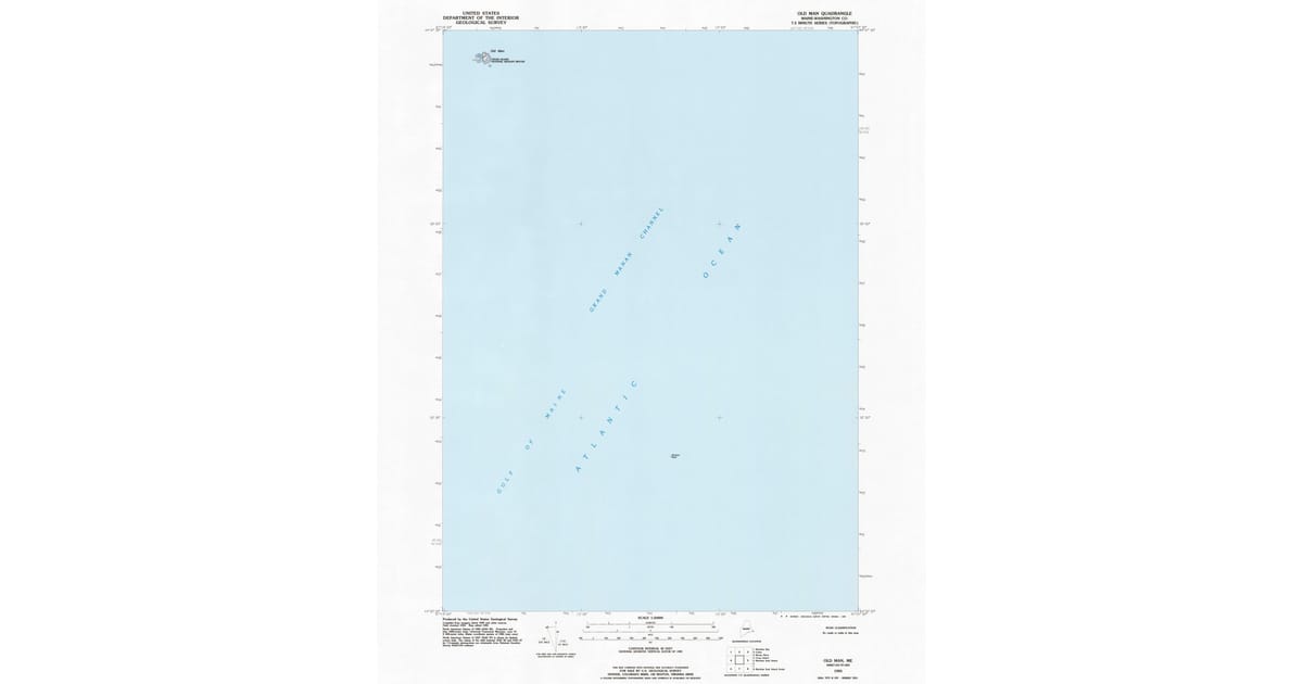 1993 Map of Old Man, Washington County, ME — High-Res | Pastmaps