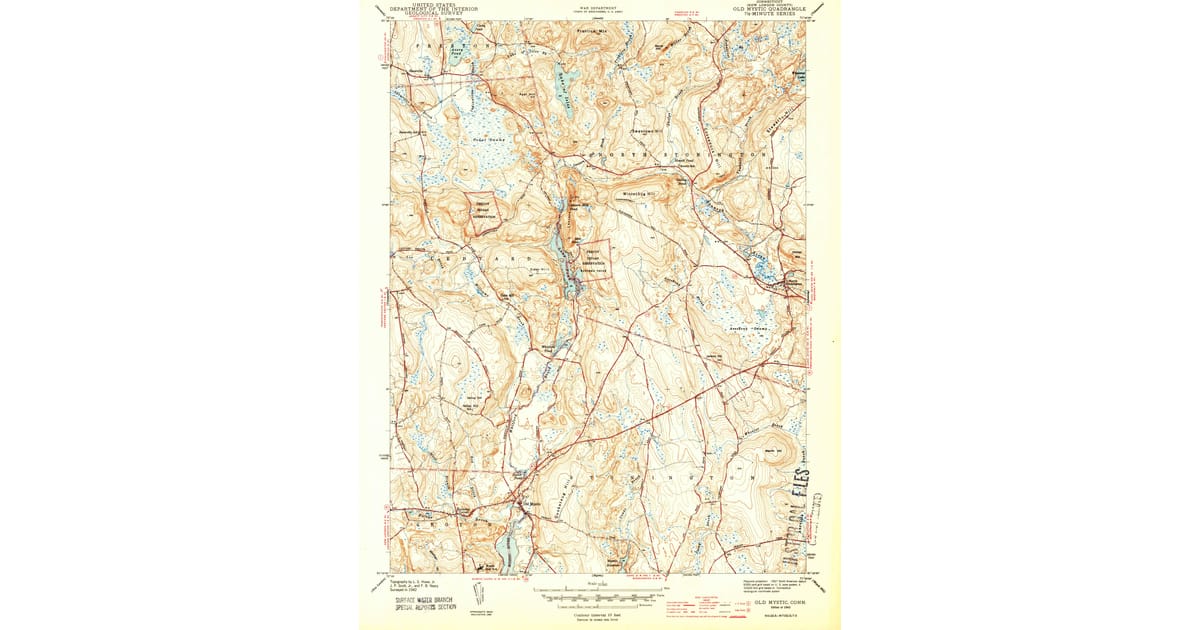 1943 Map of Old Mystic, CT — High-Res | Pastmaps