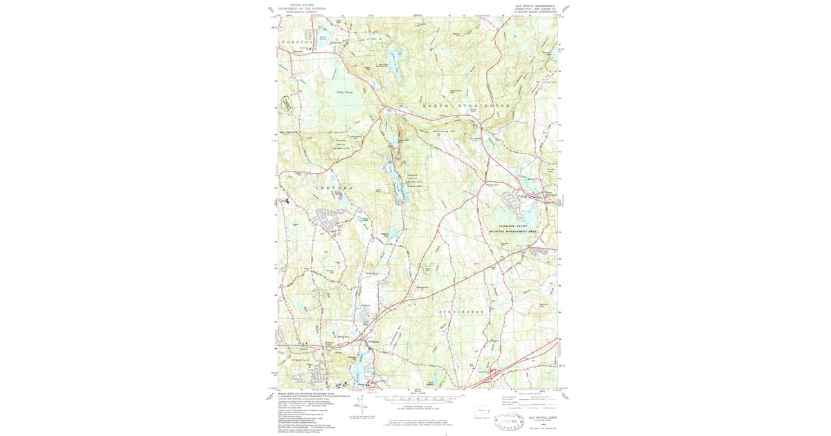 1983 Map of Old Mystic, CT — High-Res | Pastmaps