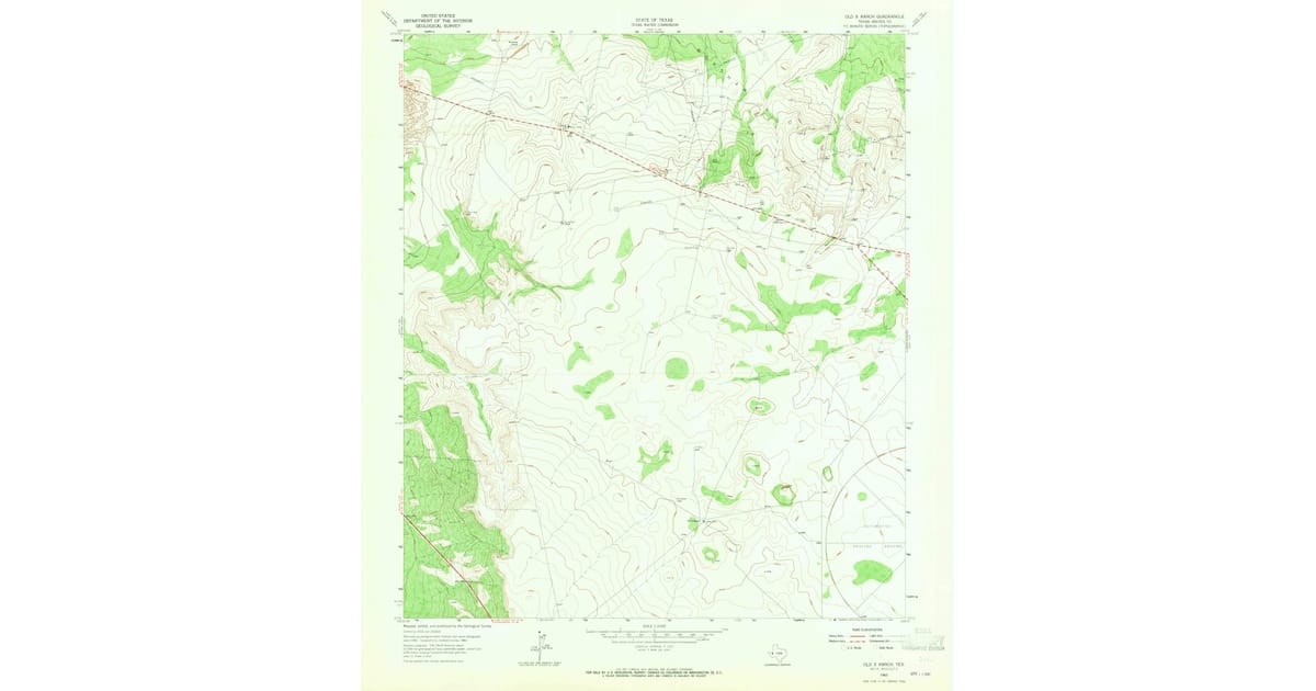 1963 Map of Old X Ranch, Reeves County, TX — High-Res | Pastmaps