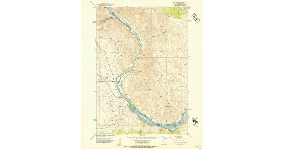 1952 Map of Olds Ferry, Washington County, ID — High-Res | Pastmaps