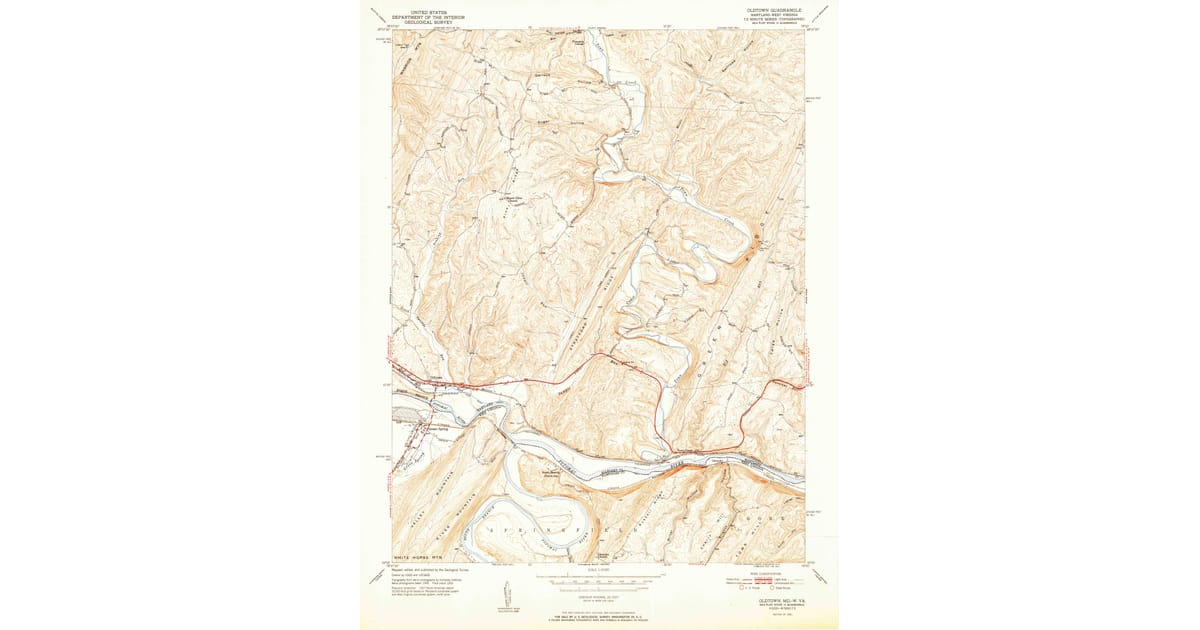 1951 Map of Oldtown, MD — High-Res | Pastmaps