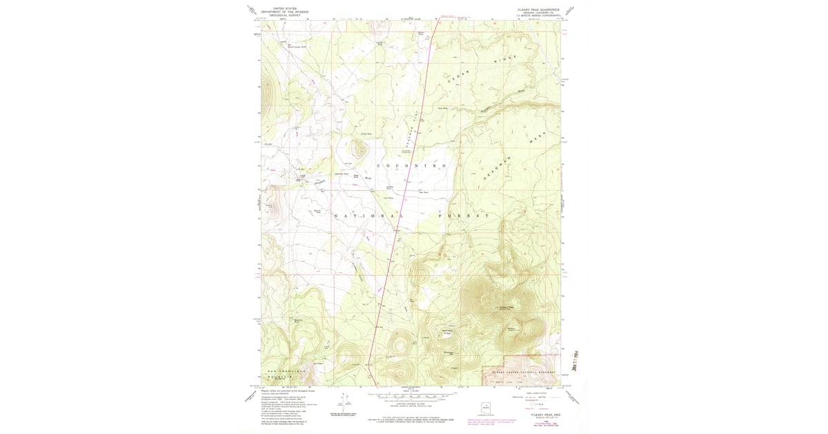 1983 Map of O'Leary Peak, Coconino County, AZ — High-Res | Pastmaps
