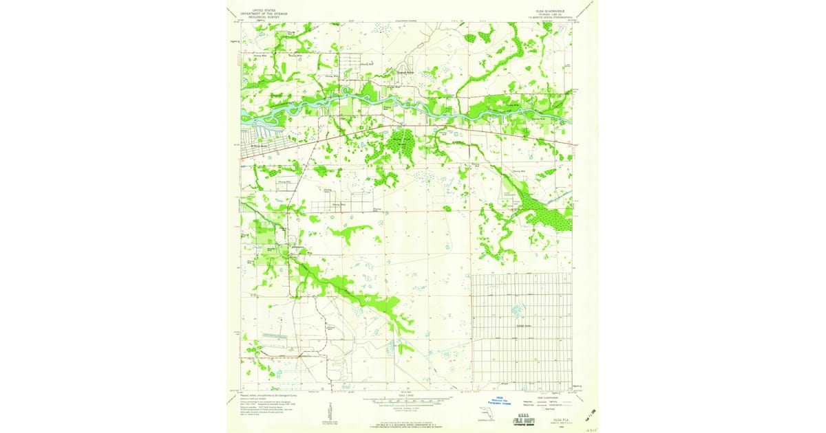 1958 Map of Olga, FL — High-Res | Pastmaps