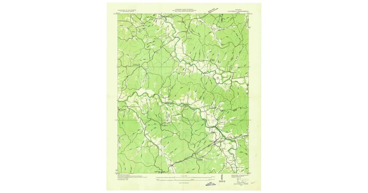 1936 Map of Olivehill, Hardin County, TN — High-Res | Pastmaps