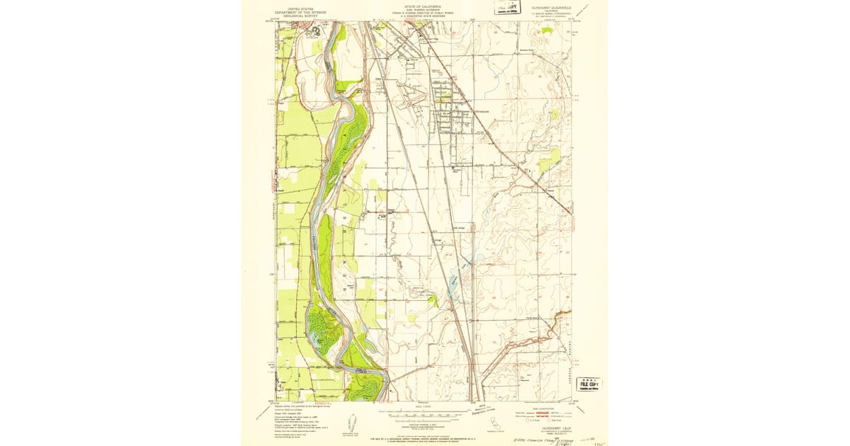 1952 Map of Olivehurst, CA — High-Res | Pastmaps