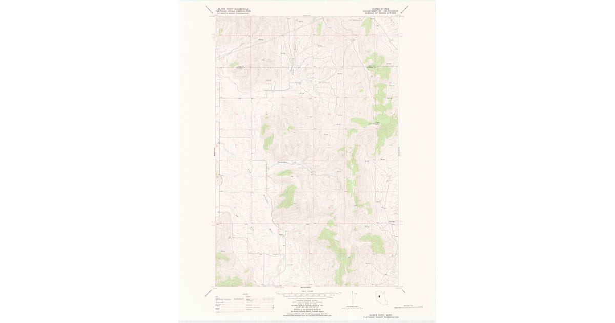 1988 Map of Oliver Point, Sanders County, MT — High-Res | Pastmaps