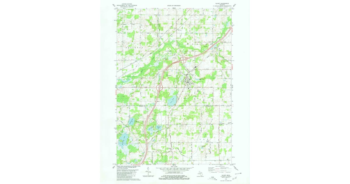 1980 Map of Olivet, MI — High-Res | Pastmaps