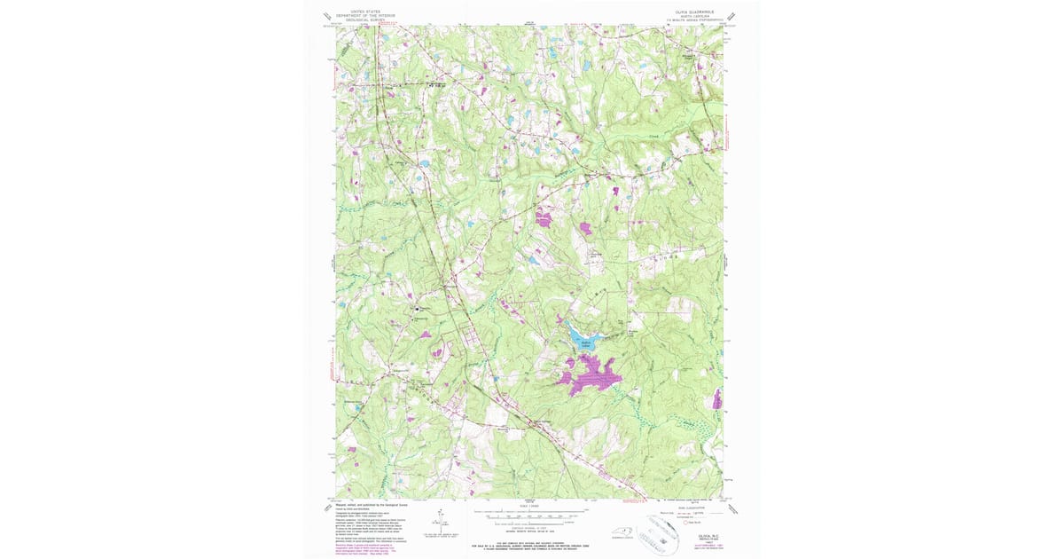 1957 Map of Olivia, Harnett County, NC — High-Res | Pastmaps