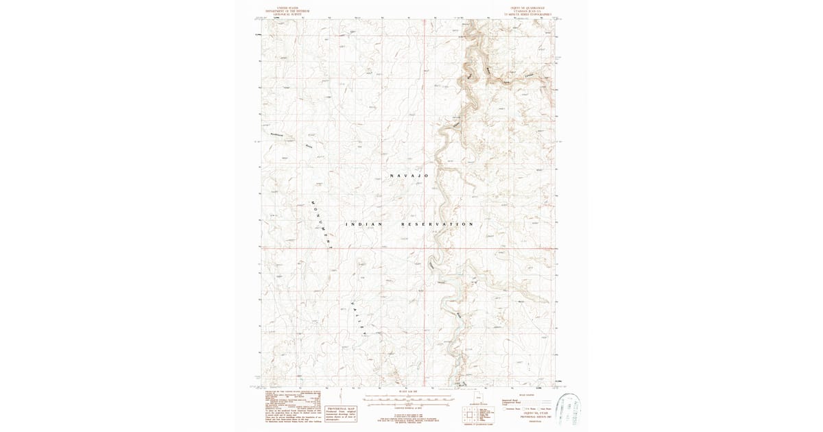 1987 Map of Oljeto NE, San Juan County, UT — High-Res | Pastmaps