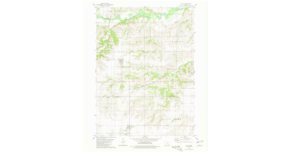 1980 Map of Ollie, IA — High-Res | Pastmaps