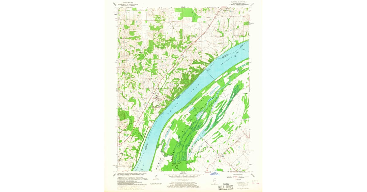 1967 Map of Olmsted, IL — High-Res | Pastmaps