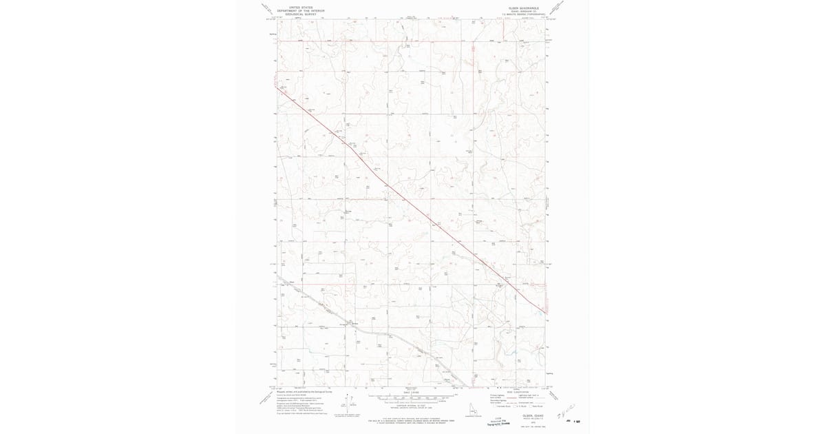 1973 Map of Olsen, Bingham County, ID — High-Res | Pastmaps