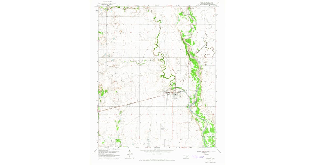 1964 Map of Olustee, OK — High-Res | Pastmaps