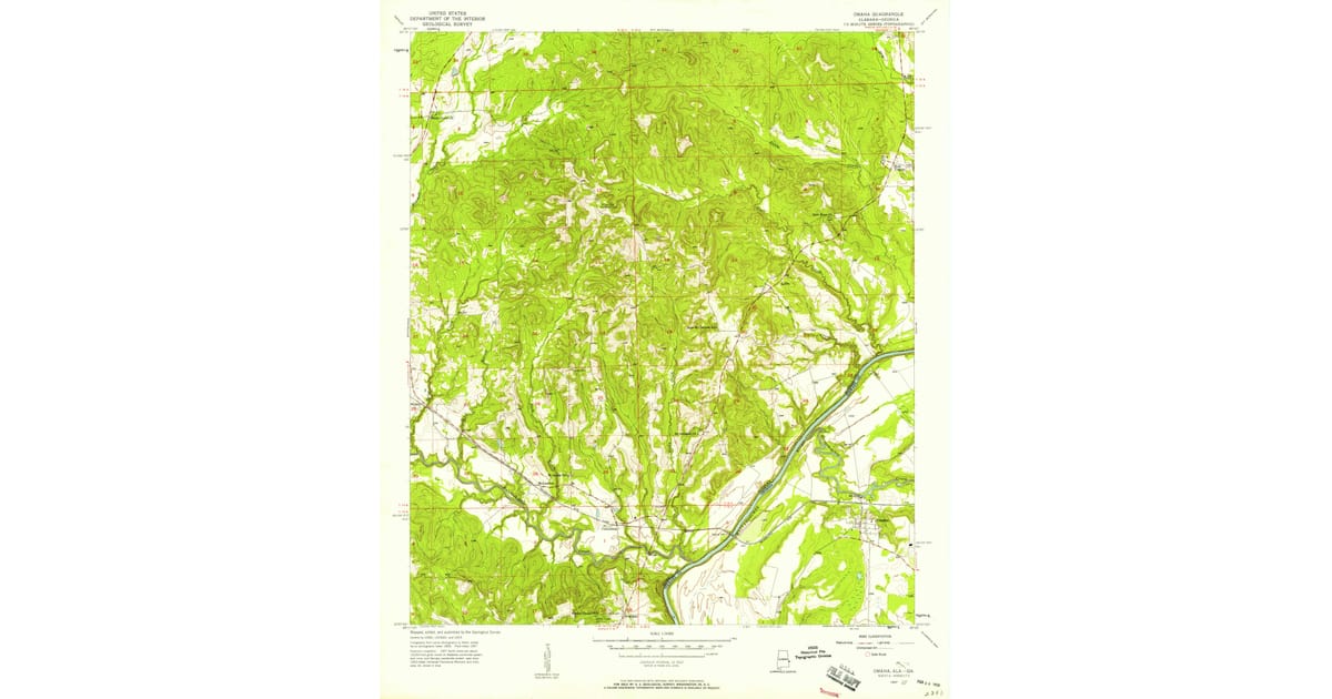 1957 Map of Omaha, Russell County, AL — High-Res | Pastmaps