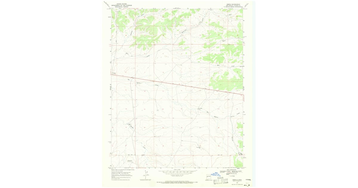 1967 Map of Omega, Catron County, NM — High-Res | Pastmaps