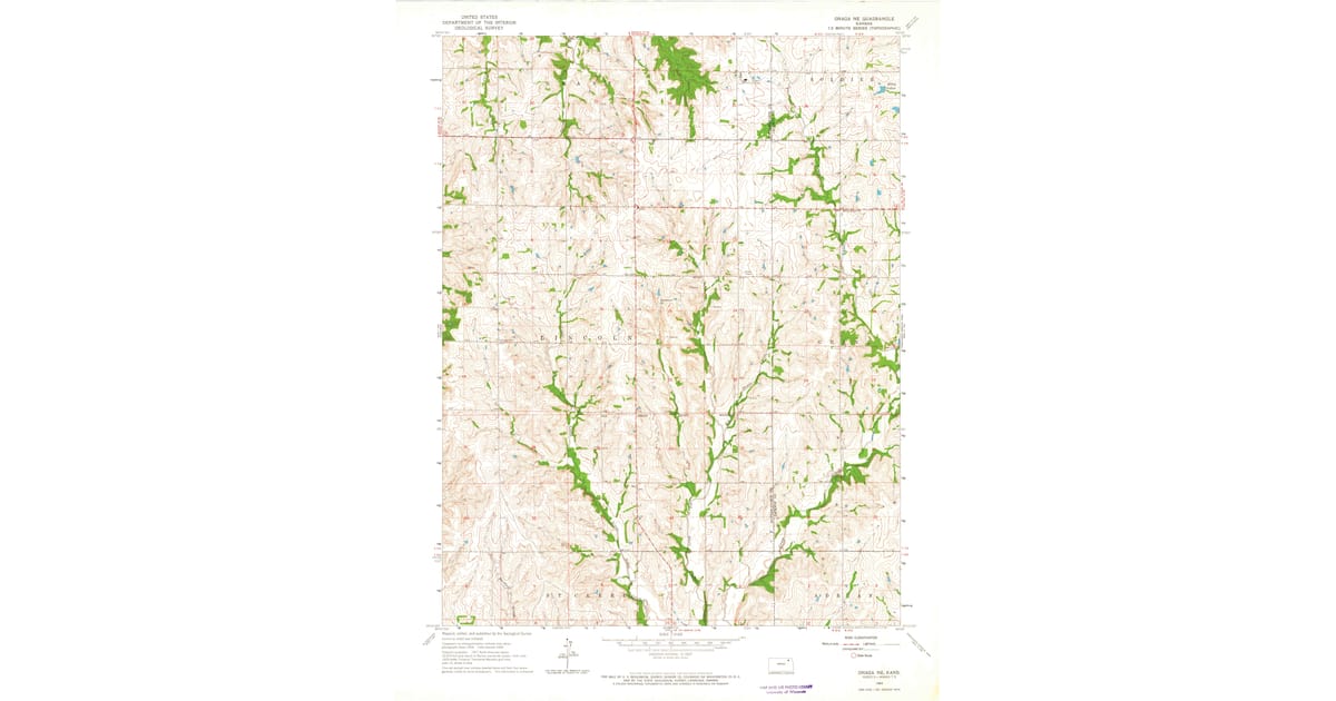 1964 Map of Onaga NE, Pottawatomie County, KS — High-Res | Pastmaps