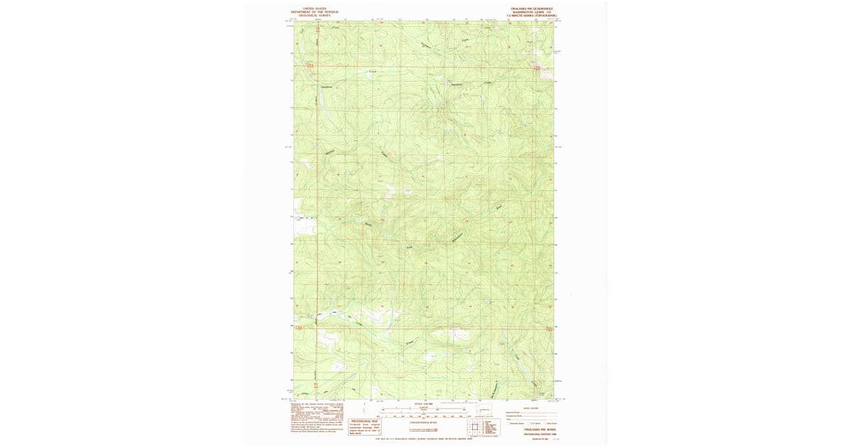 1985 Map of Onalaska NW, Lewis County, WA — High-Res | Pastmaps