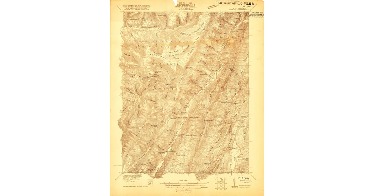 1921 Map of Onego, Pendleton County, WV — High-Res | Pastmaps