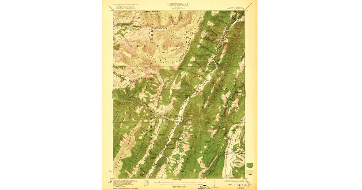 1922 Map of Onego, Pendleton County, WV — High-Res | Pastmaps