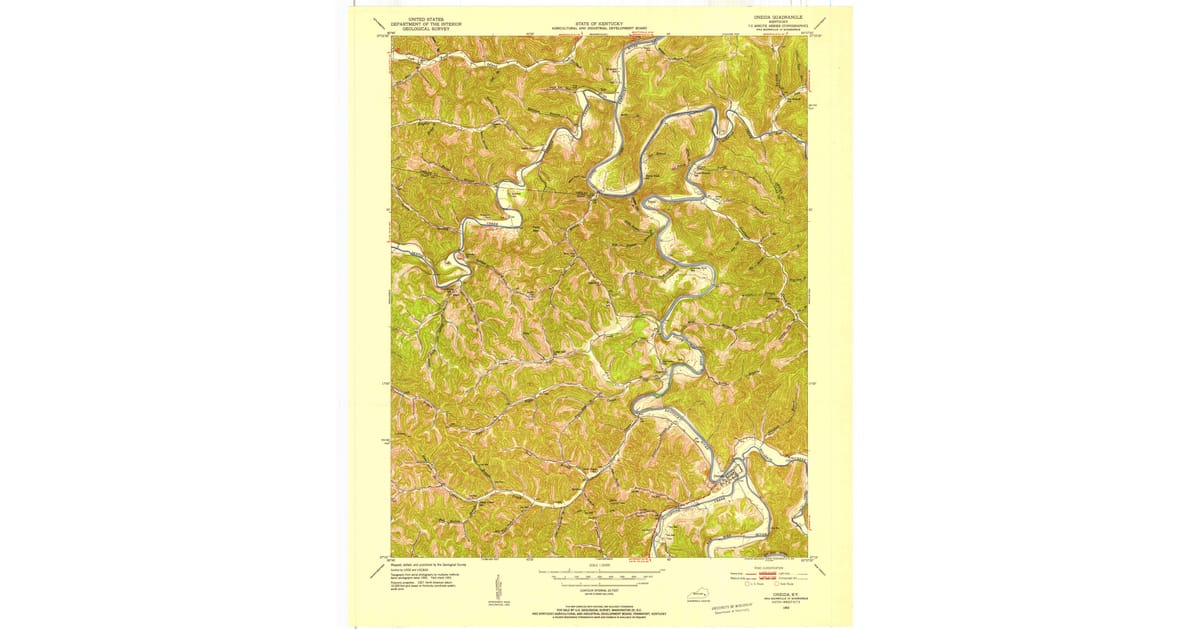 1953 Map of Oneida, KY — High-Res | Pastmaps