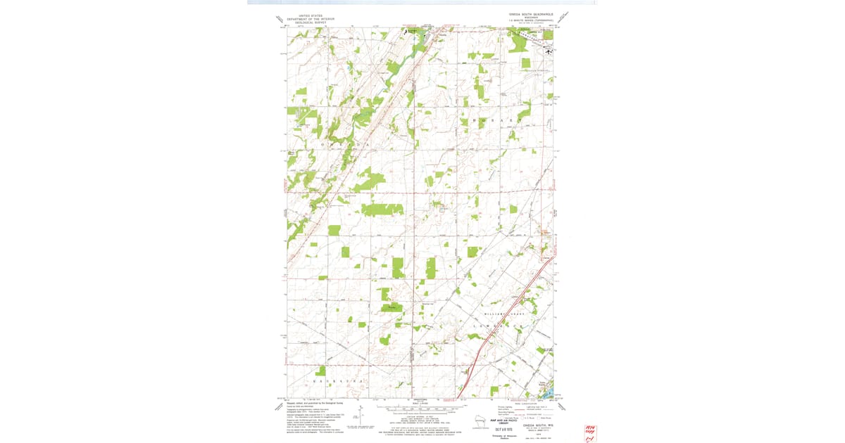 1974 Map of Oneida South, Brown County, WI — High-Res | Pastmaps
