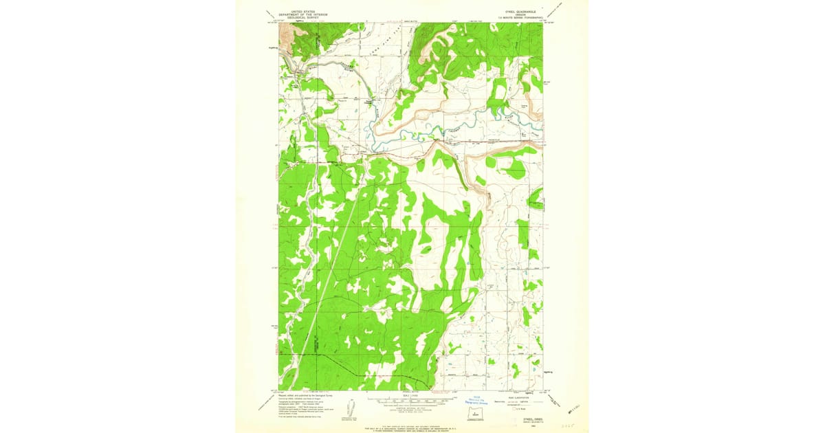 1962 Map of Oneil, Crook County, OR — High-Res | Pastmaps