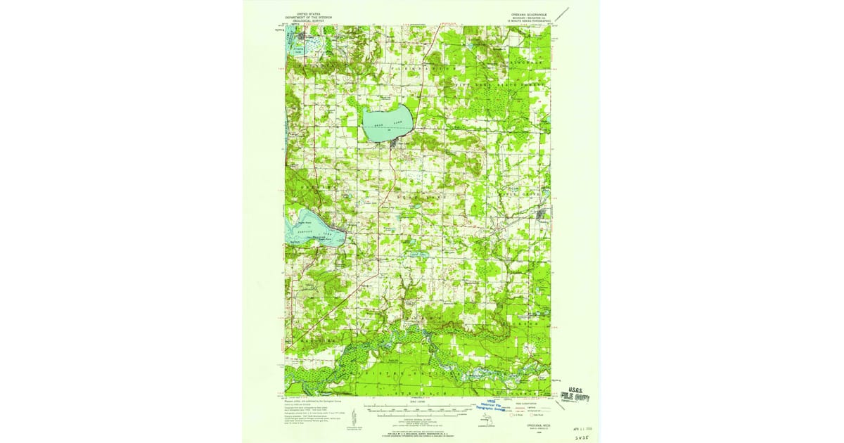 1956 Map of Onekama, MI — High-Res | Pastmaps