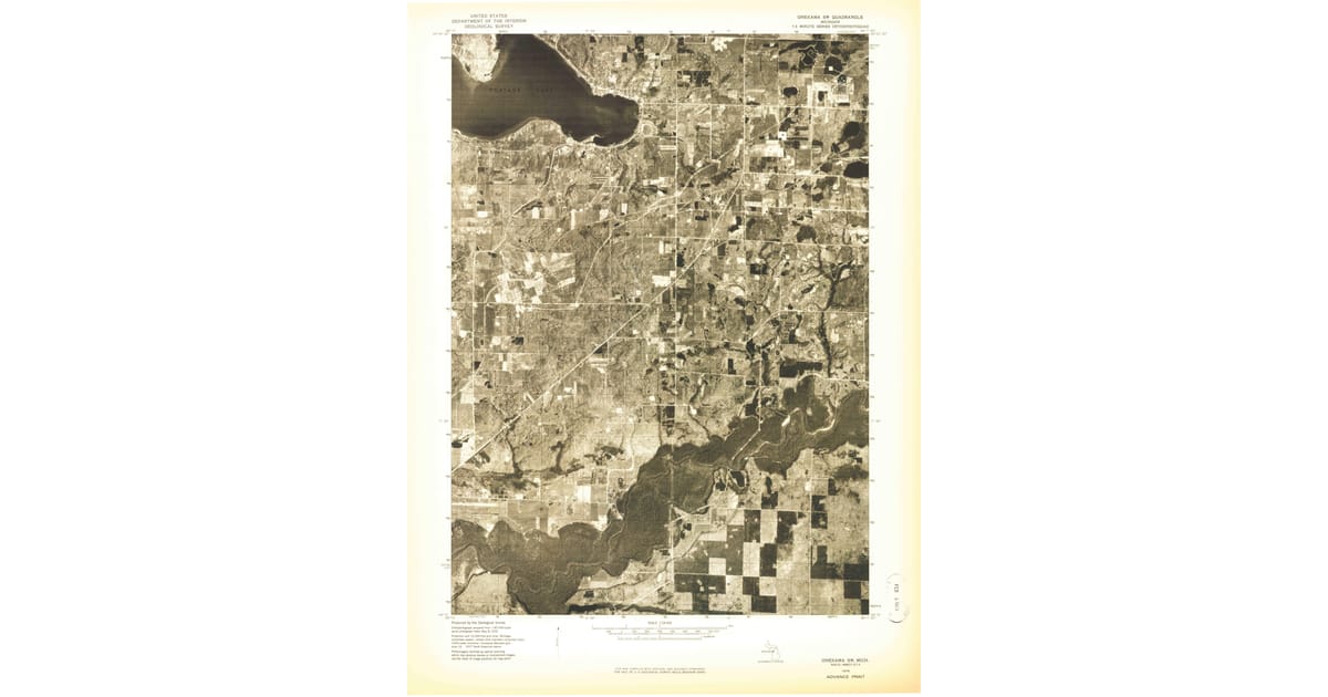 1976 Map of Onekama SW, Manistee County, MI — High-Res | Pastmaps