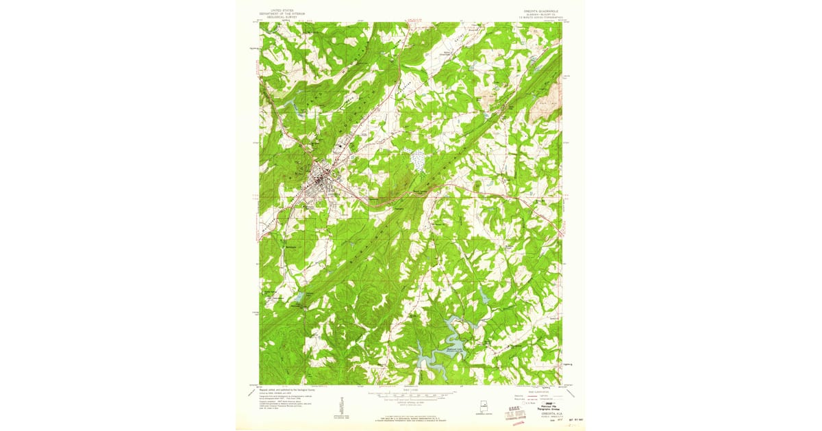 1958 Map of Oneonta, AL — High-Res | Pastmaps