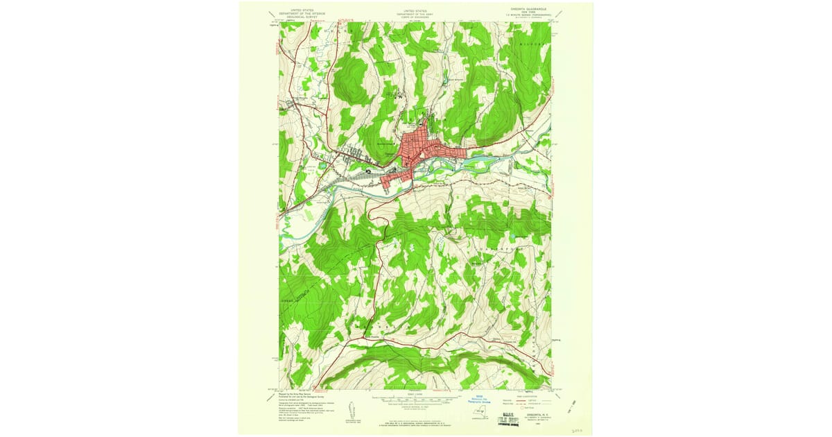 1943 Map of Oneonta, NY — High-Res | Pastmaps