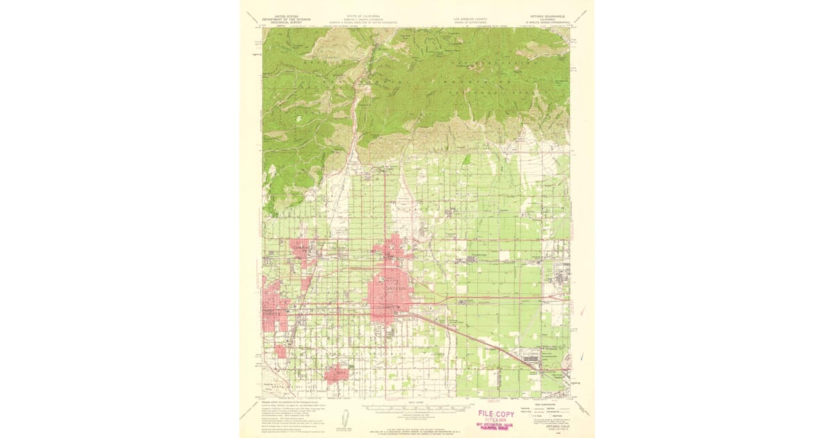 1954 Map of Ontario, CA — High-Res | Pastmaps