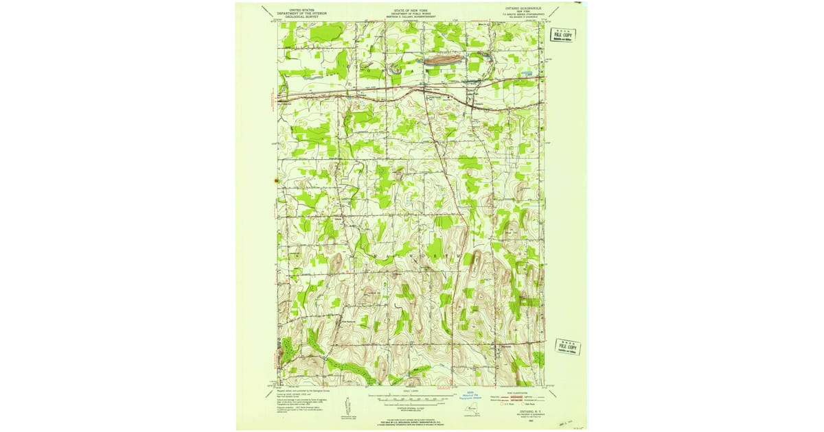 1952 Map of Ontario, Wayne County, NY — High-Res | Pastmaps