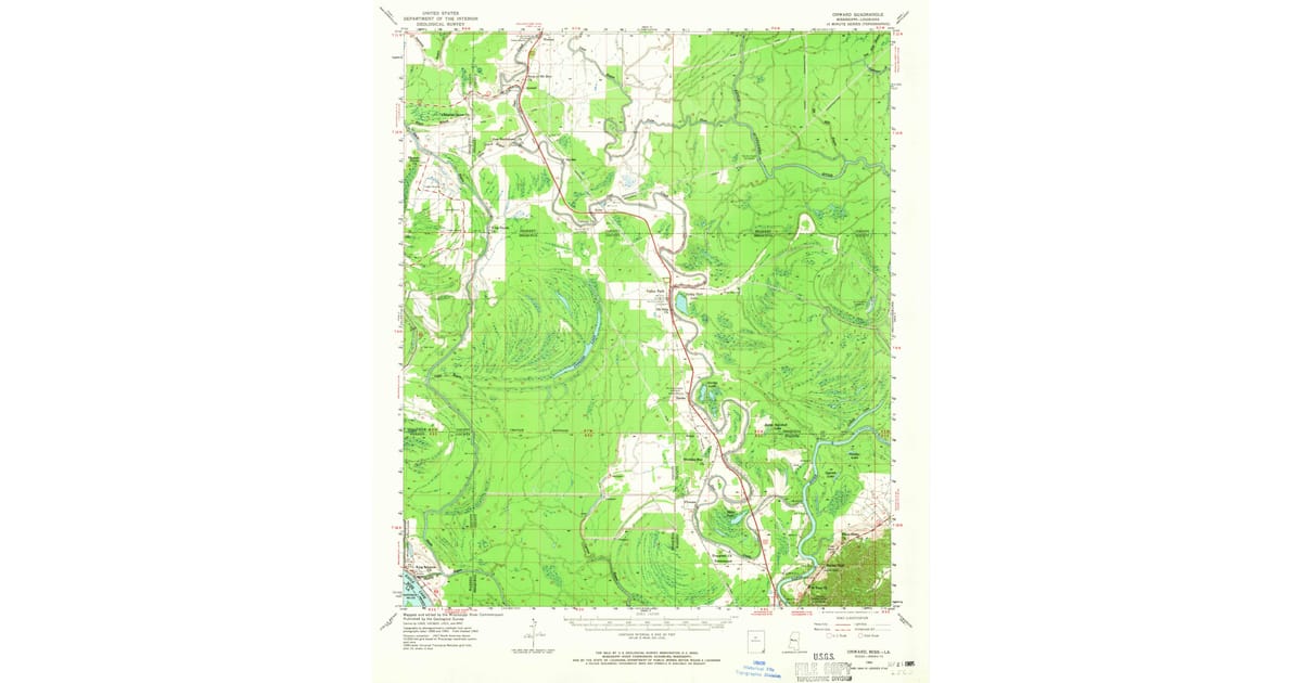 1963 Map of Onward, Issaquena County, MS — High-Res | Pastmaps
