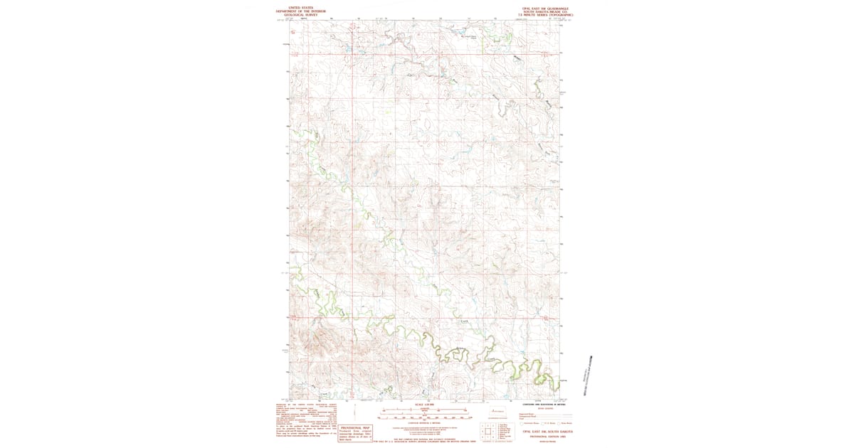 1983 Map of Opal East SW, Meade County, SD — High-Res | Pastmaps