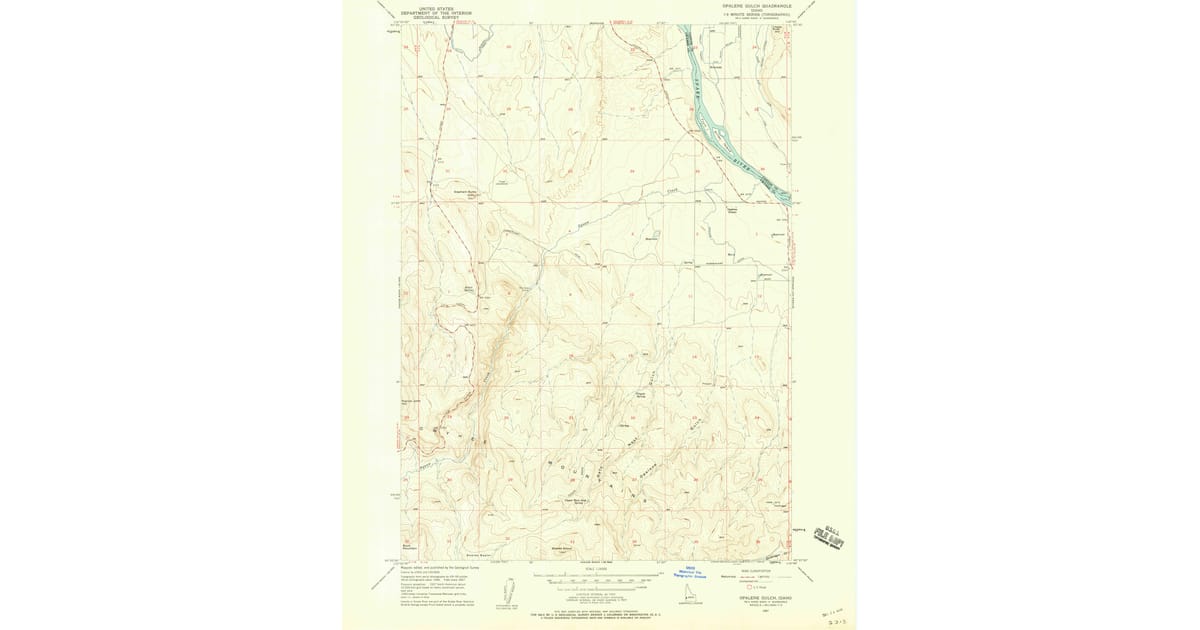 1957 Map of Opalene Gulch, Owyhee County, ID — High-Res | Pastmaps
