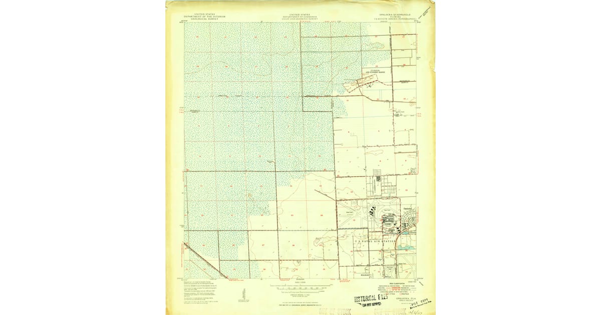 1949 Map of Opalocka, Miami-Dade County, FL — High-Res, 1949 Print #2 ...