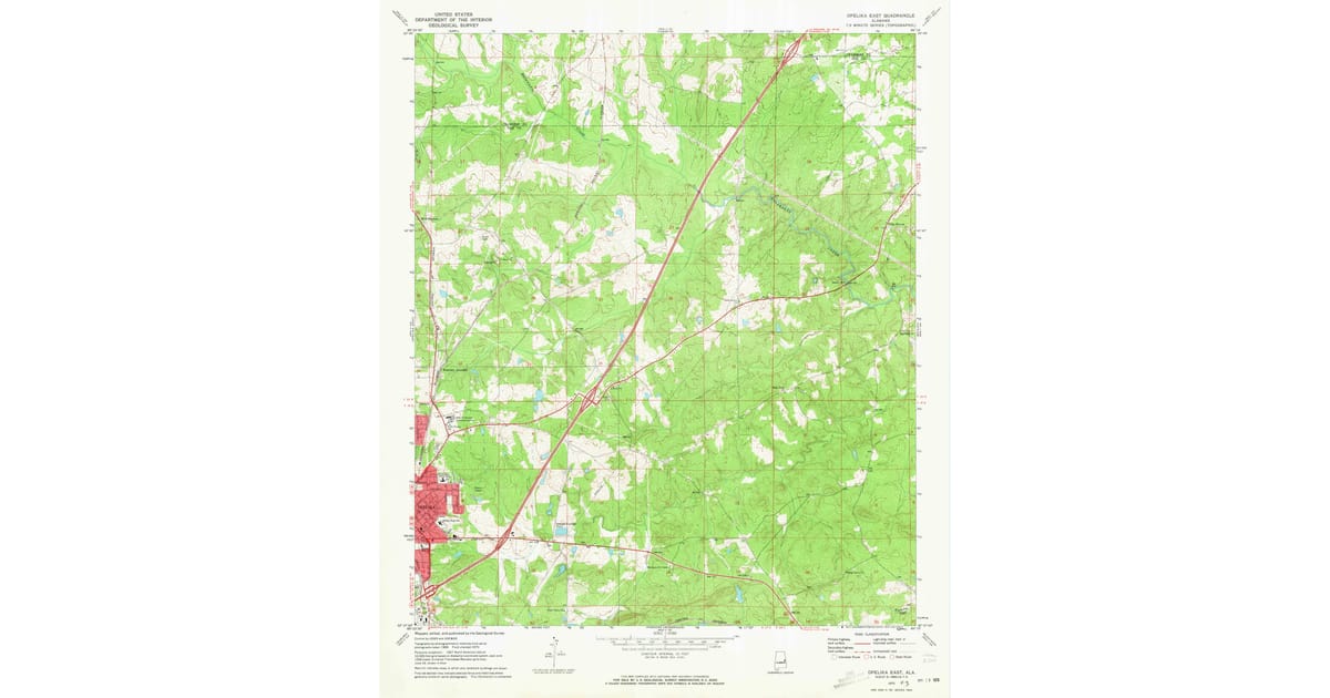 1970 Map of Opelika East, Lee County, AL — High-Res | Pastmaps