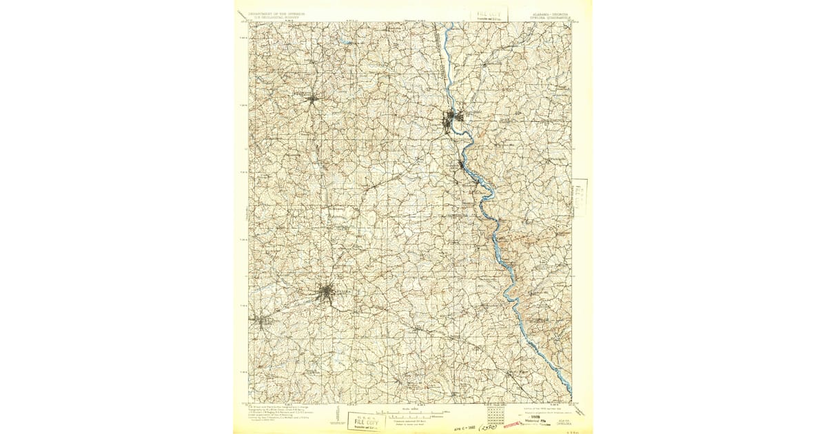 1909 Map of Opelika, AL — High-Res, 1932 Print | Pastmaps