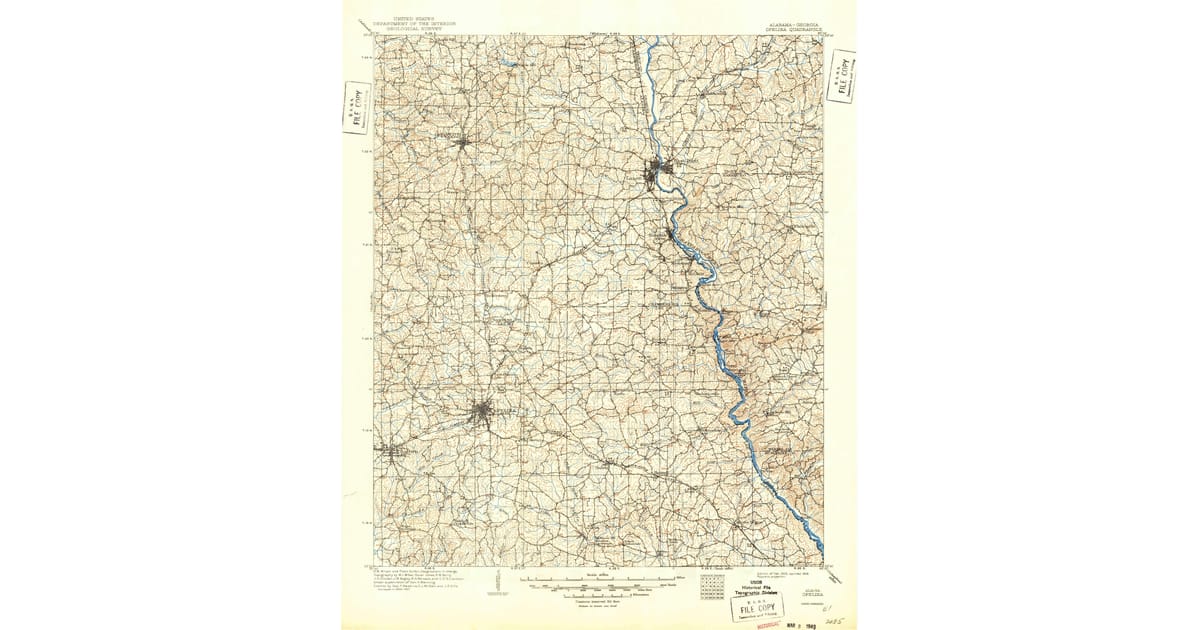 1909 Map of Opelika, AL — High-Res, 1949 Print | Pastmaps