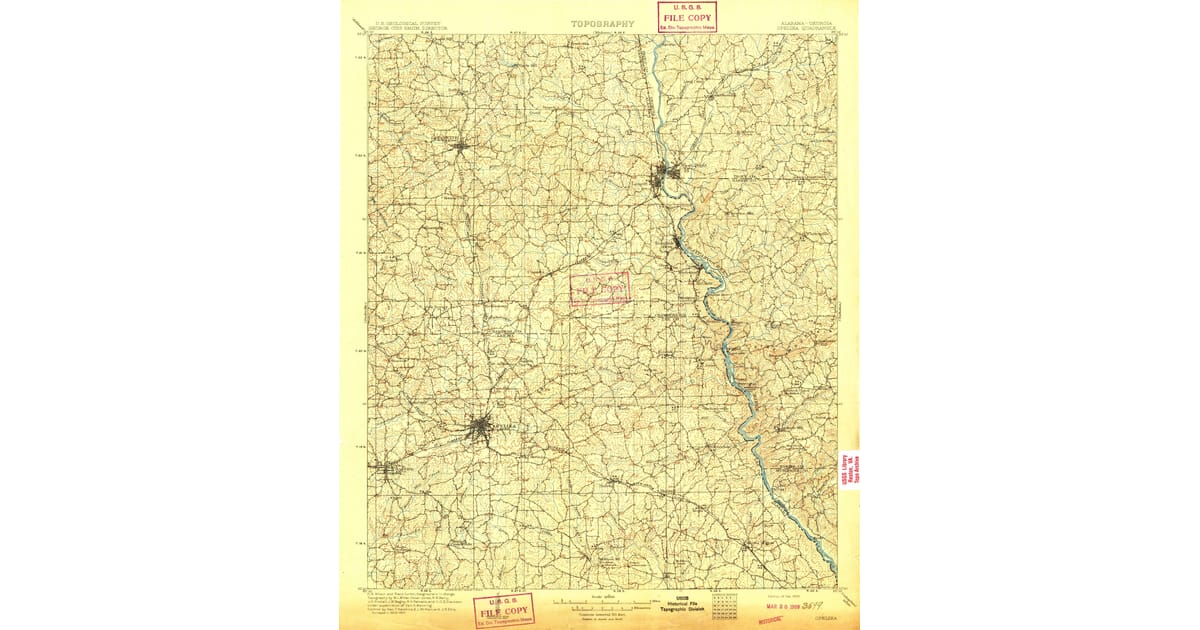 1909 Map of Opelika, AL — High-Res | Pastmaps