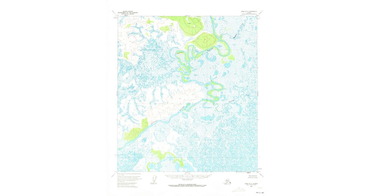 1954 Map of Ophir B-5, Yukon-Koyukuk Borough, AK — High-Res, 1973 Print ...