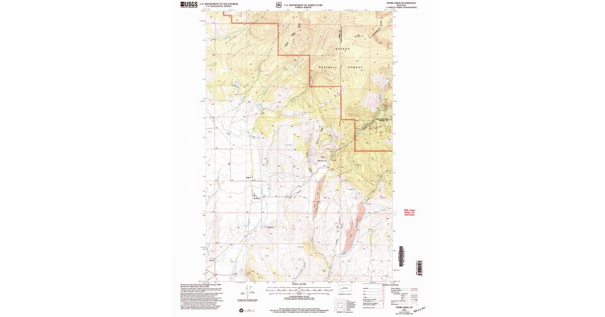 2001 Map of Ophir Creek, Powell County, MT — High-Res | Pastmaps