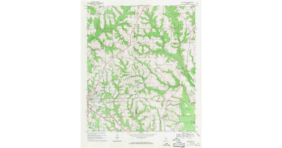 1968 Map of Opp East, Coffee County, AL — High-Res | Pastmaps