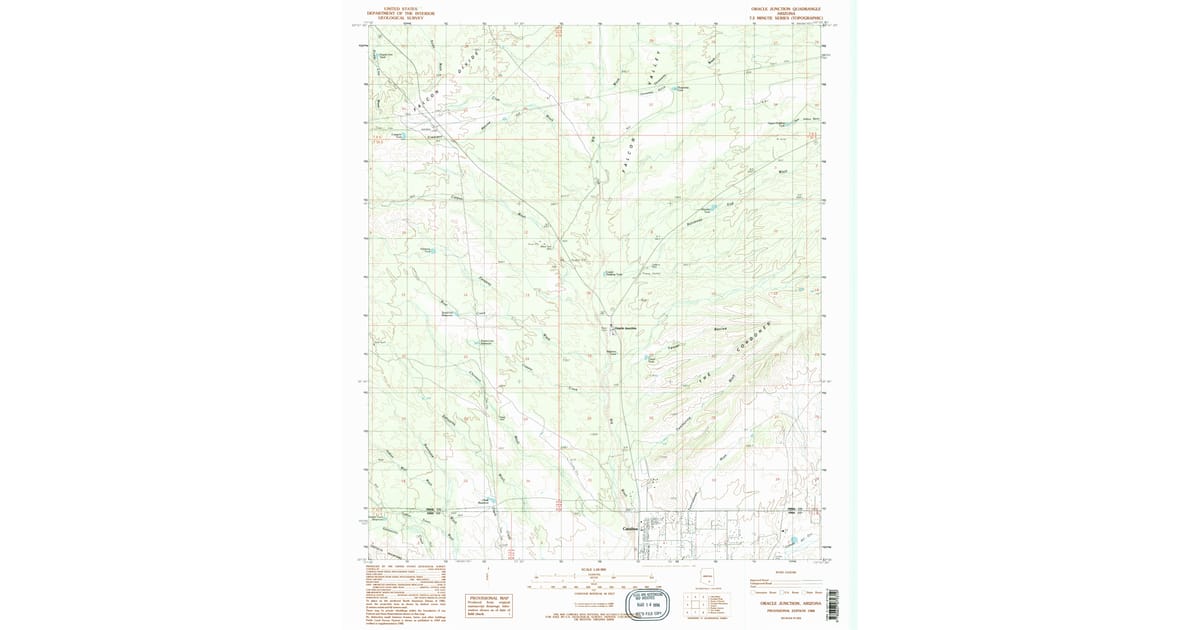 1988 Map of Oracle Junction, Pinal County, AZ — High-Res | Pastmaps