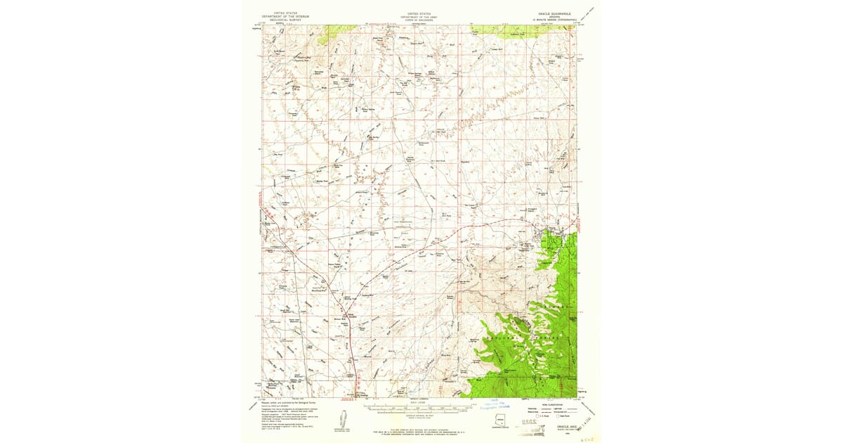 1959 Map of Oracle, AZ — High-Res | Pastmaps