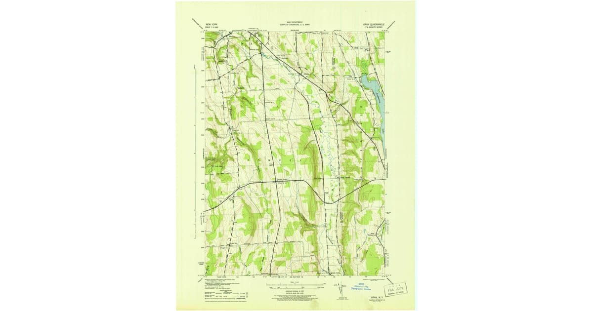 1943 Map of Oran, Onondaga County, NY — High-Res | Pastmaps