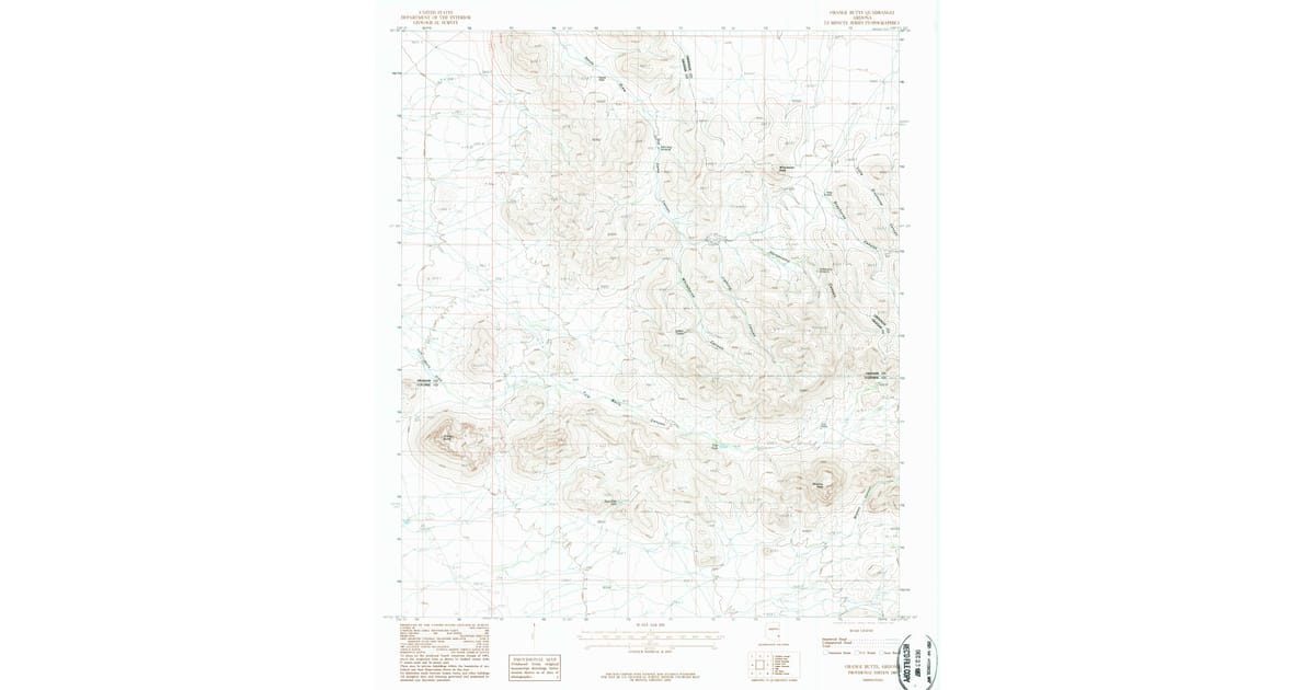 1987 Map of Orange Butte, Cochise County, AZ — High-Res | Pastmaps