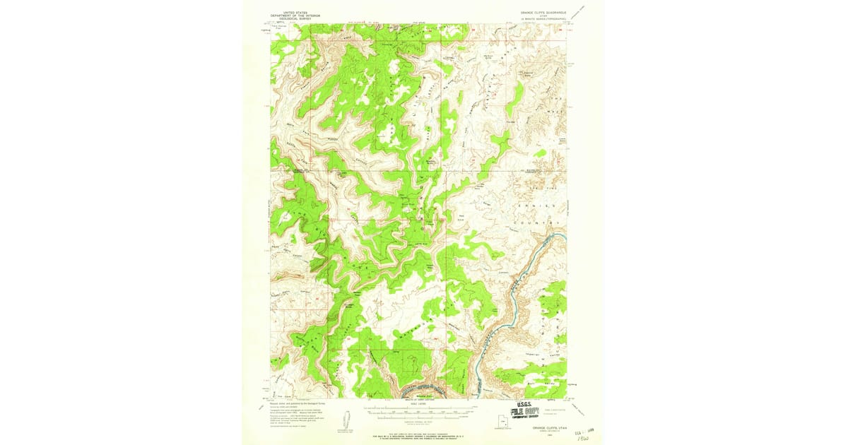 1953 Map of Orange Cliffs, Garfield County, UT — High-Res | Pastmaps