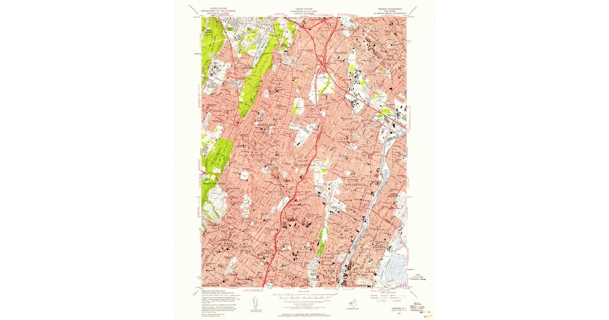 1955 Map of Orange, Essex County, NJ — High-Res | Pastmaps